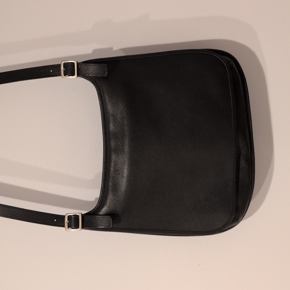 Coach | Bags | Vintage Coach 934 Black Leather Slim Hippie Flap ...